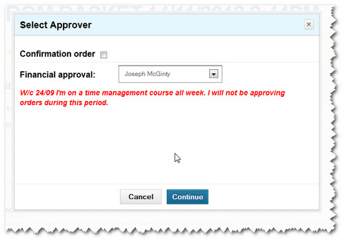 Send an order form for approval